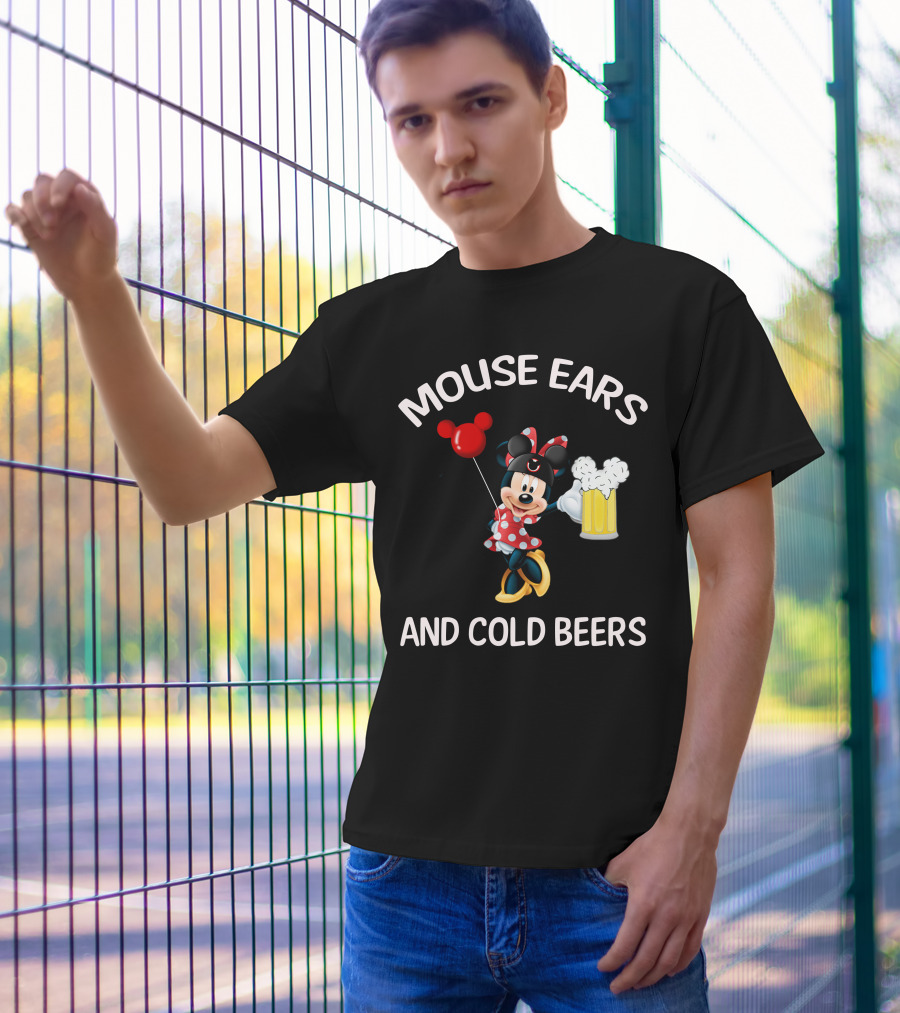 Minnie Mouse Ears And Cold Beers Balloon And Mug T-Shirt