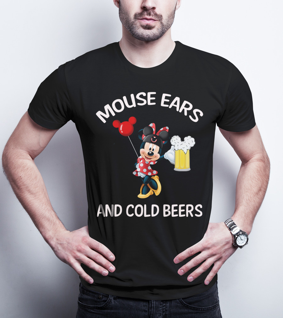 Minnie Mouse Ears And Cold Beers Balloon And Mug T-Shirt