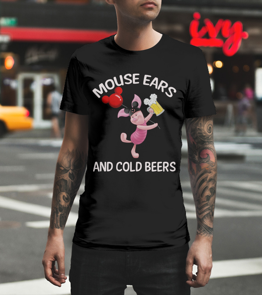 Mouse Ears And Cold Beers Piglet Balloon T-Shirt