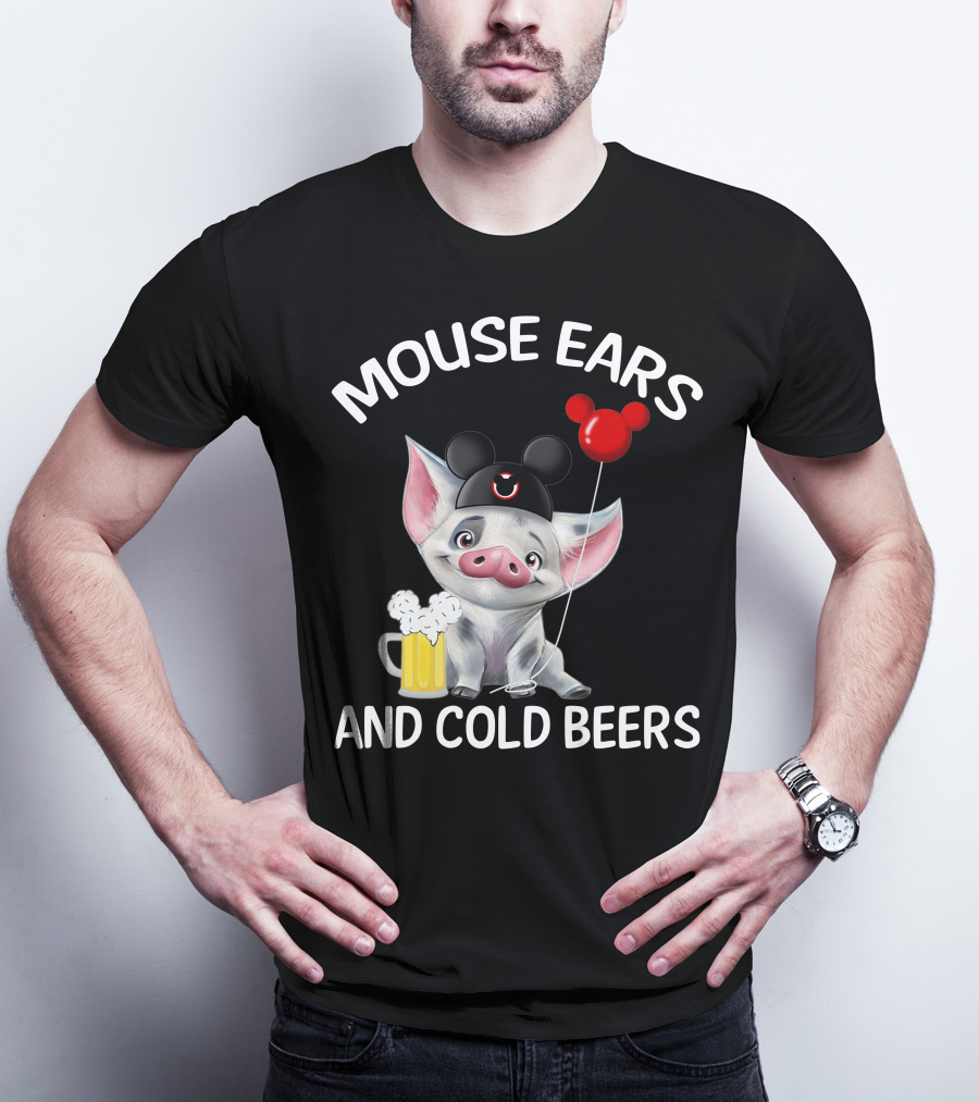 Mouse Ears And Cold Beers Pua Pig T-Shirt