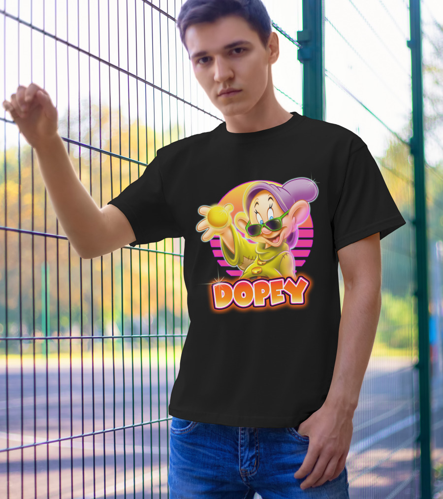 Dopey Retro Sunglasses Glow Neon Style T-Shirt