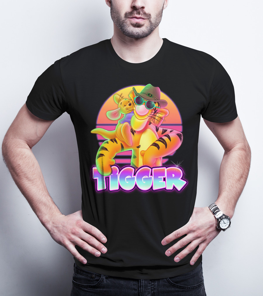 Tigger And Roo Neon Sunset Charm T-Shirt
