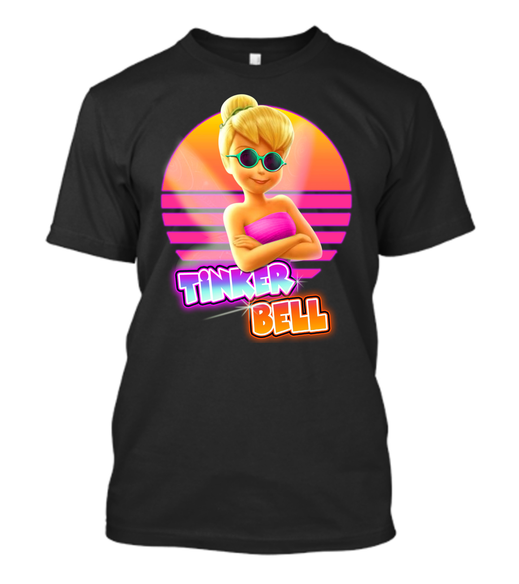 Tinker Bell 80S Retro Sunset Style T-Shirt