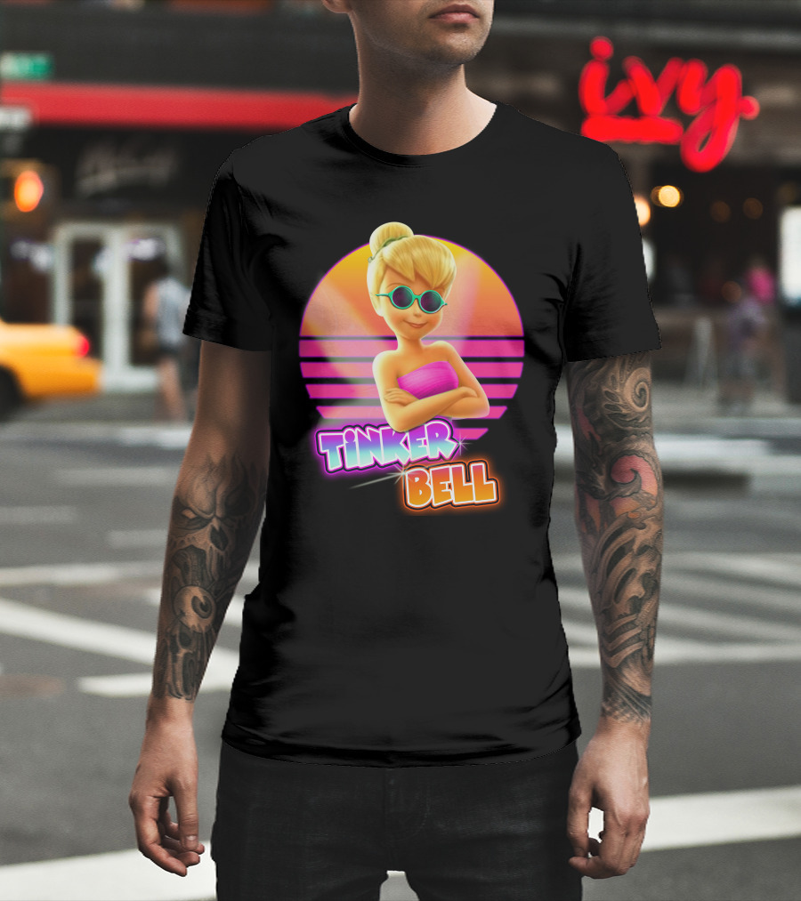 Tinker Bell 80S Retro Sunset Style T-Shirt