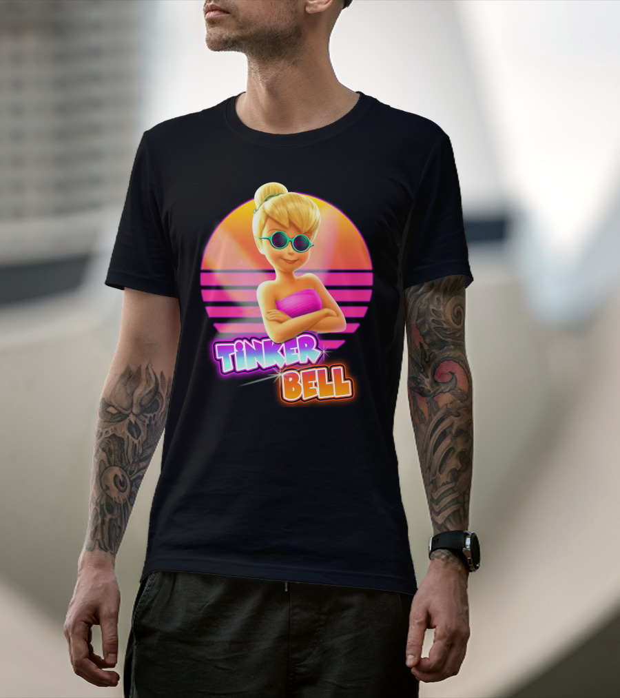 Tinker Bell 80S Retro Sunset Style T-Shirt