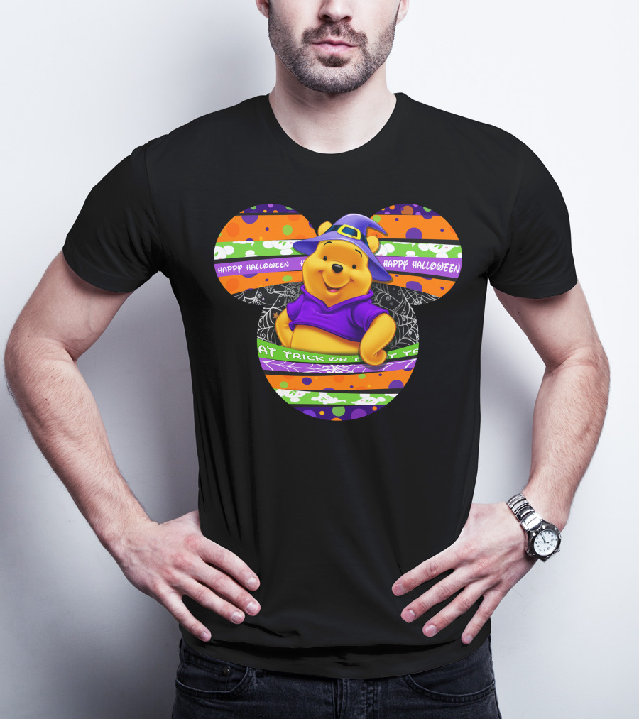 Winnie The Pooh Halloween Trick Or Treat Happy Halloween Mickey Ears T-Shirt