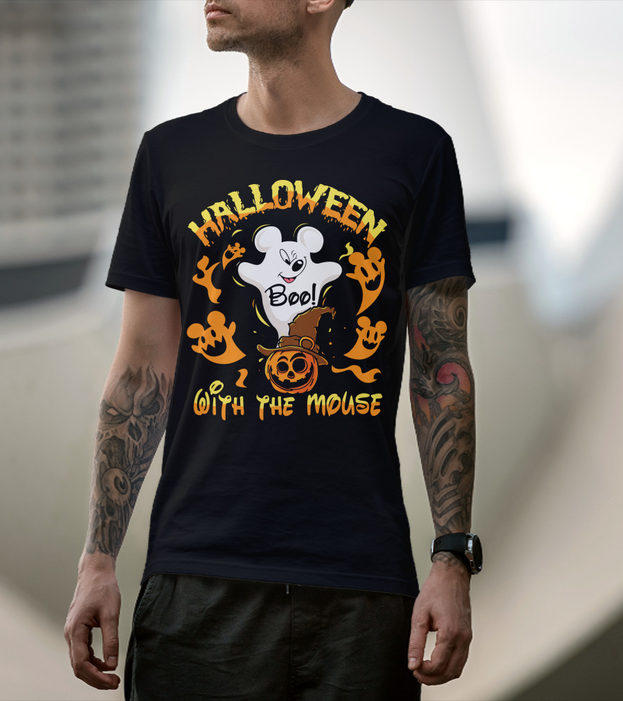 Halloween 21 Boo With The Mouse Ghost And Pumpkin Party T-Shirt