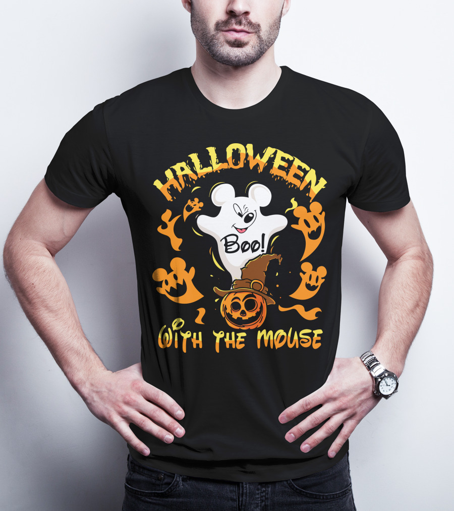Halloween 21 Boo With The Mouse Ghost And Pumpkin Party T-Shirt