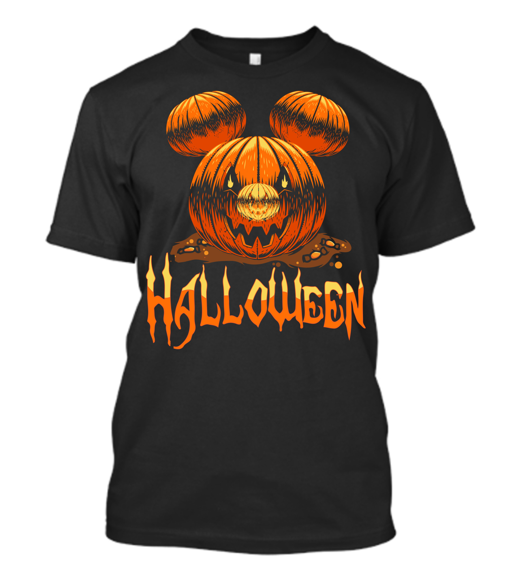 Halloween Pumpkin Mickey Ears T-Shirt
