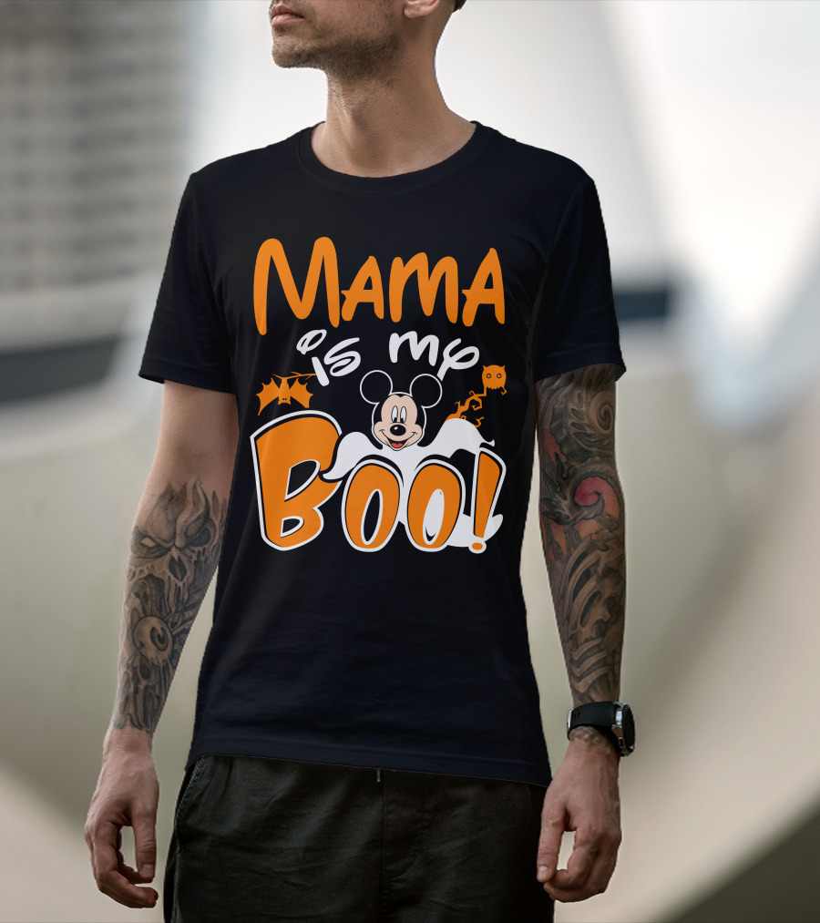 Mama Is My Boo Halloween Mickey Mouse Ghost T-Shirt