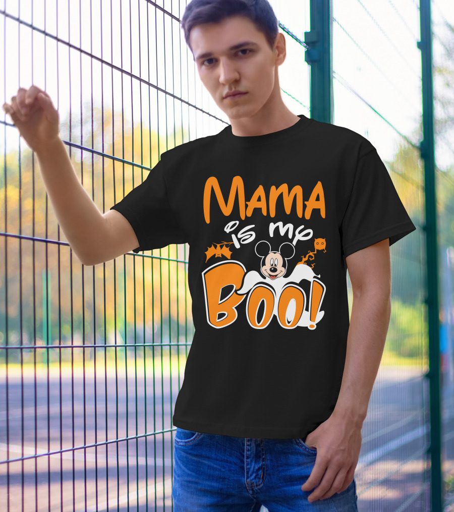 Mama Is My Boo Halloween Mickey Mouse Ghost T-Shirt