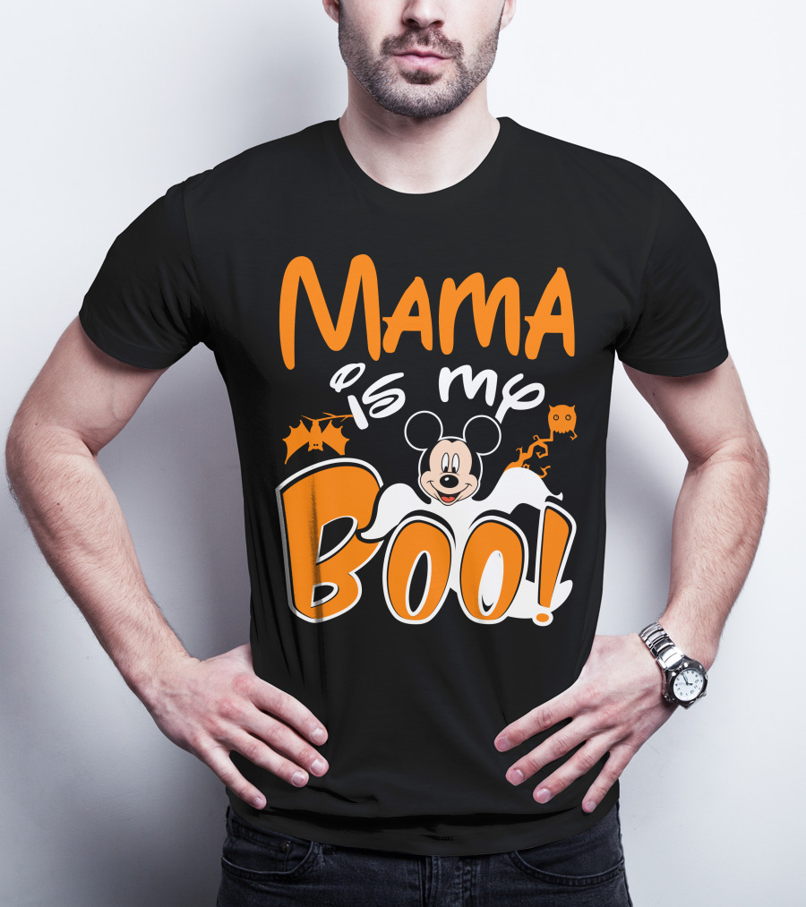 Mama Is My Boo Halloween Mickey Mouse Ghost T-Shirt
