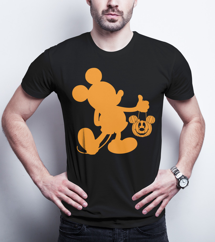 Mickey Mouse Halloween Pumpkin Silhouette T-Shirt