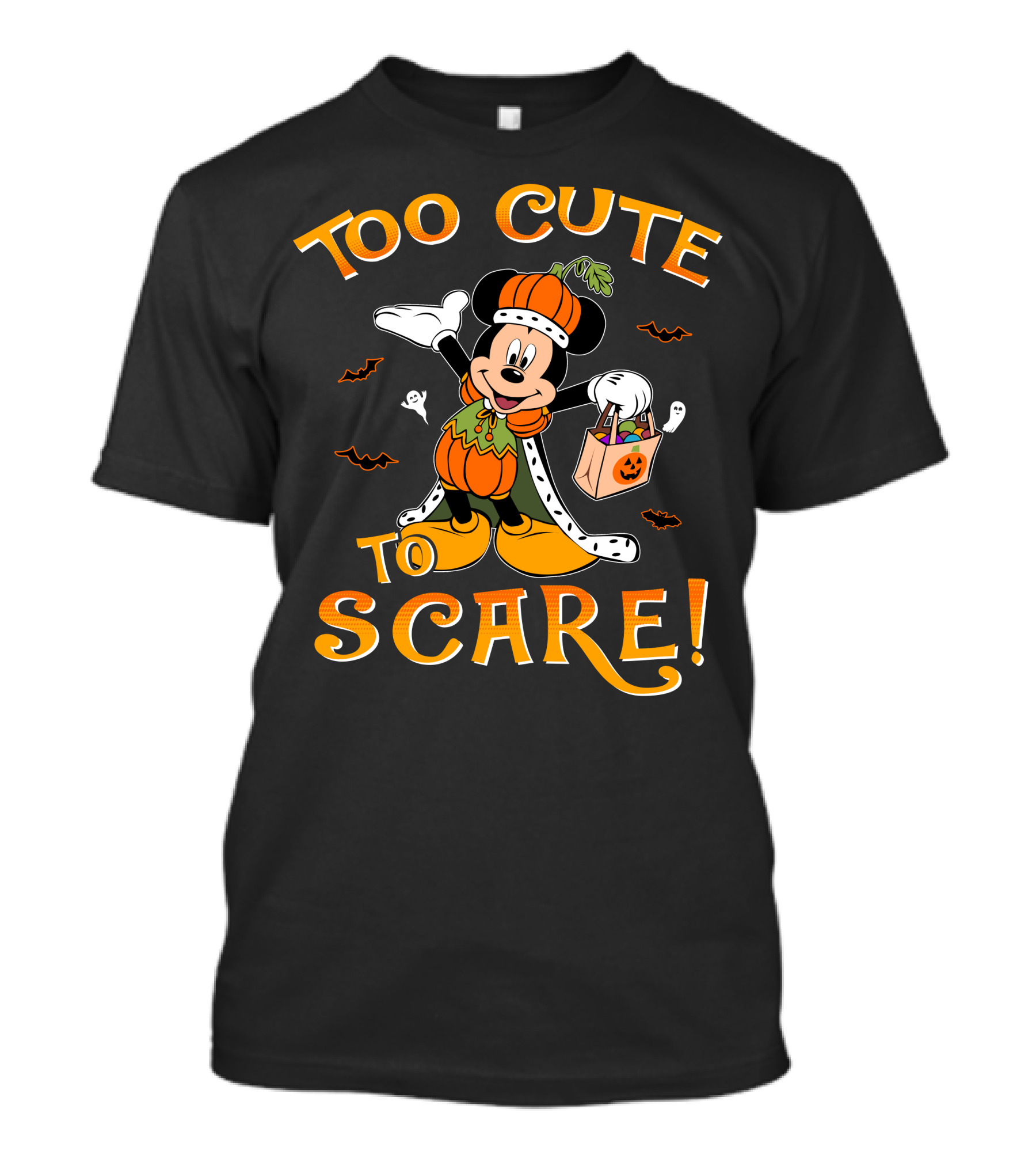 Too Cute To Scare Halloween 86 Mickey Pumpkin Costume Trick-Or-Treat T-Shirt