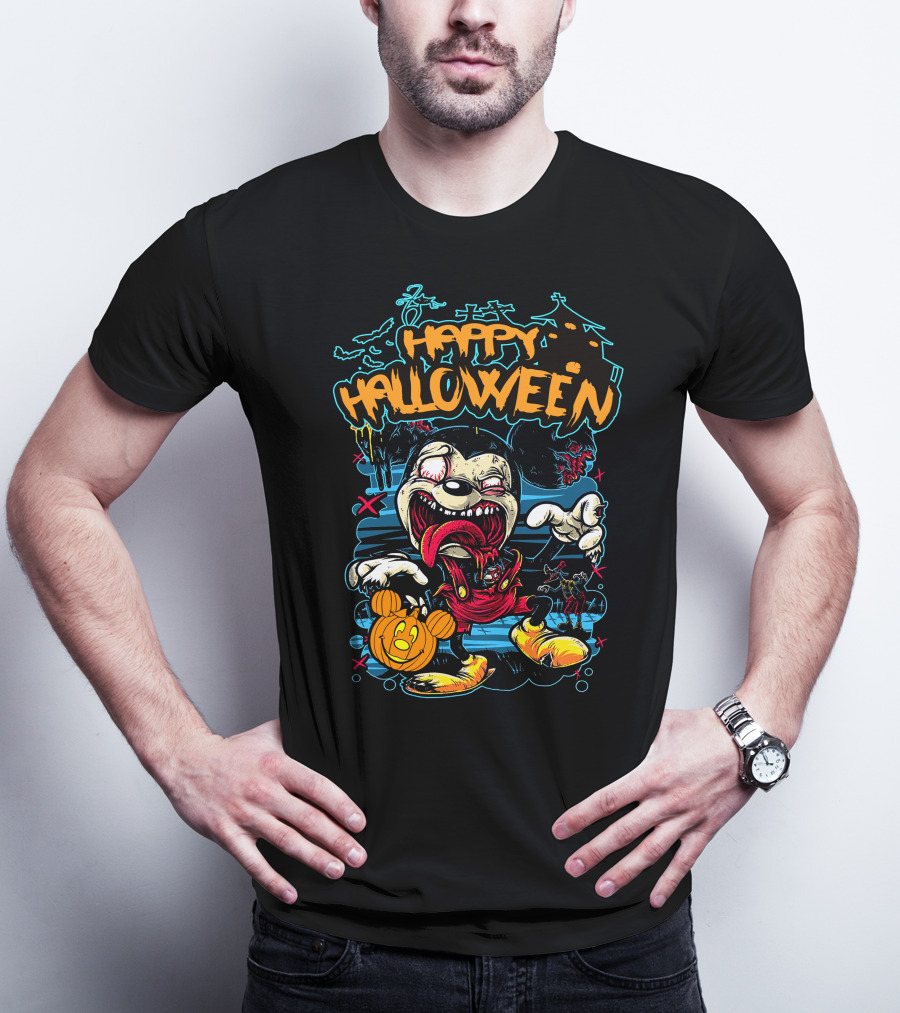 Happy Halloween Spooky Cartoon Pumpkin Party T-Shirt