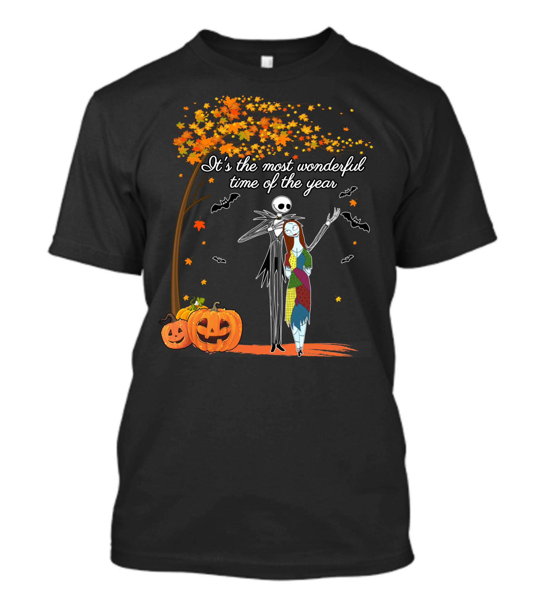It's The Most Wonderful Time Of The Year Jack Pumpkins And Autumn Leaves T-Shirt