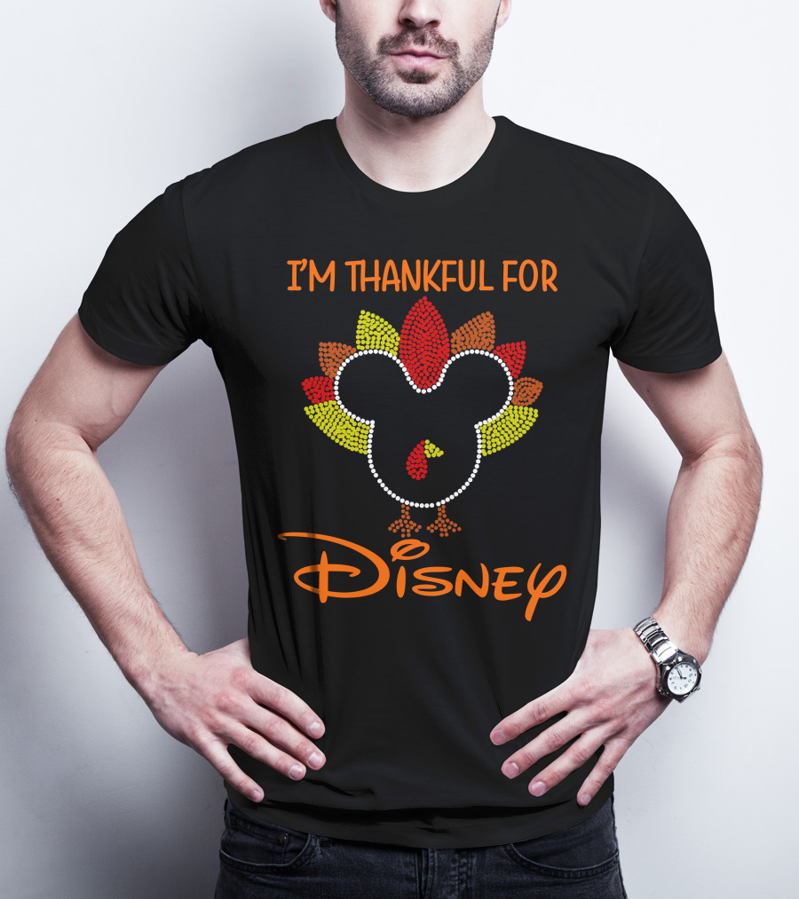 I'm Thankful For Disney Thanksgiving Turkey Mickey T-Shirt