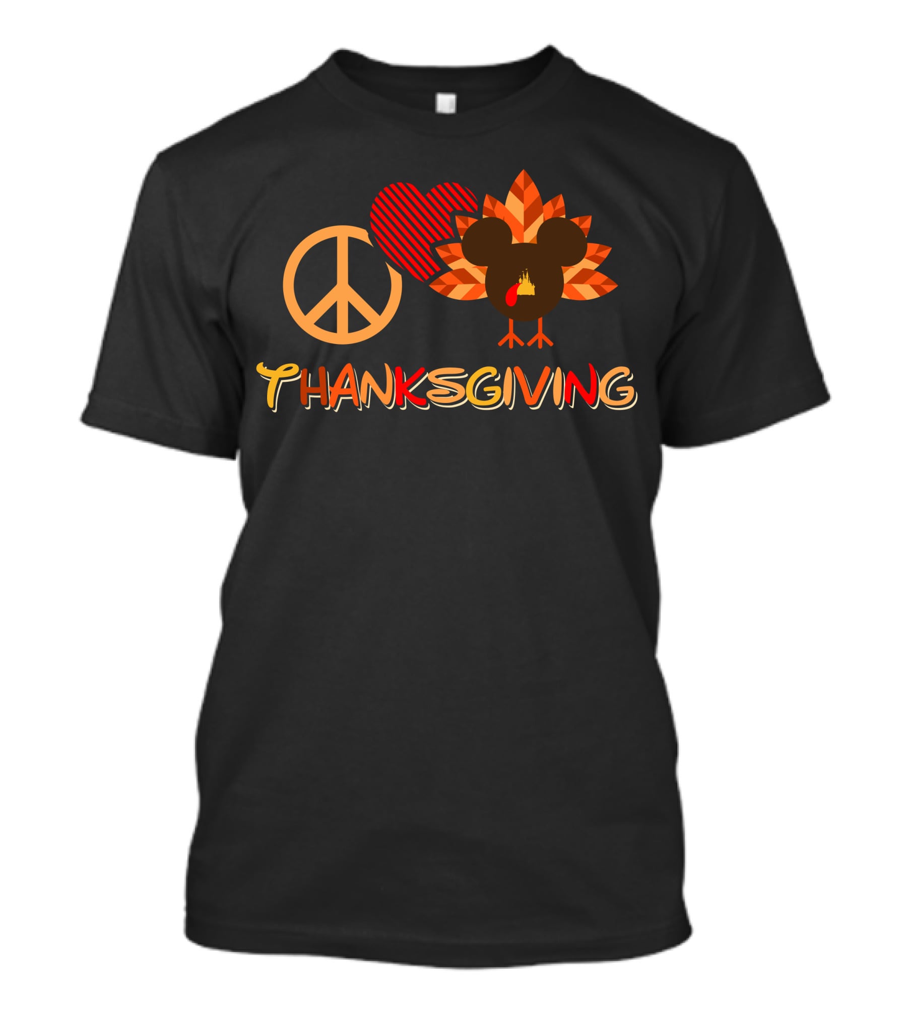 Thanksgiving Peace Love Turkey 28 T-Shirt