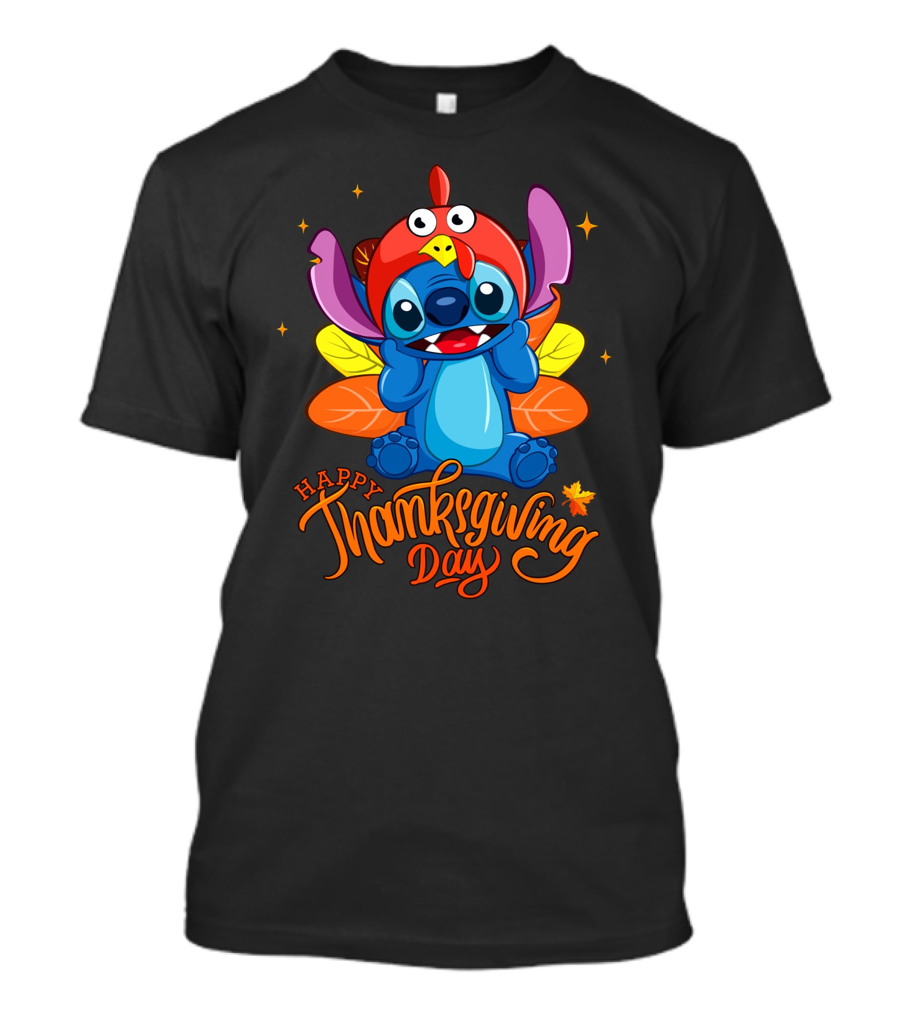 Happy Thanksgiving Day - Stitch Turkey Hat Leaves T-Shirt