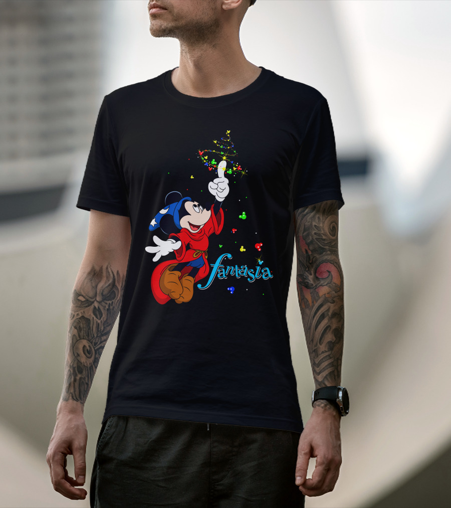 Fantasia Merry Christmas 110 Disney Mickey Mouse Sorcerer Iconic Classic T-Shirt