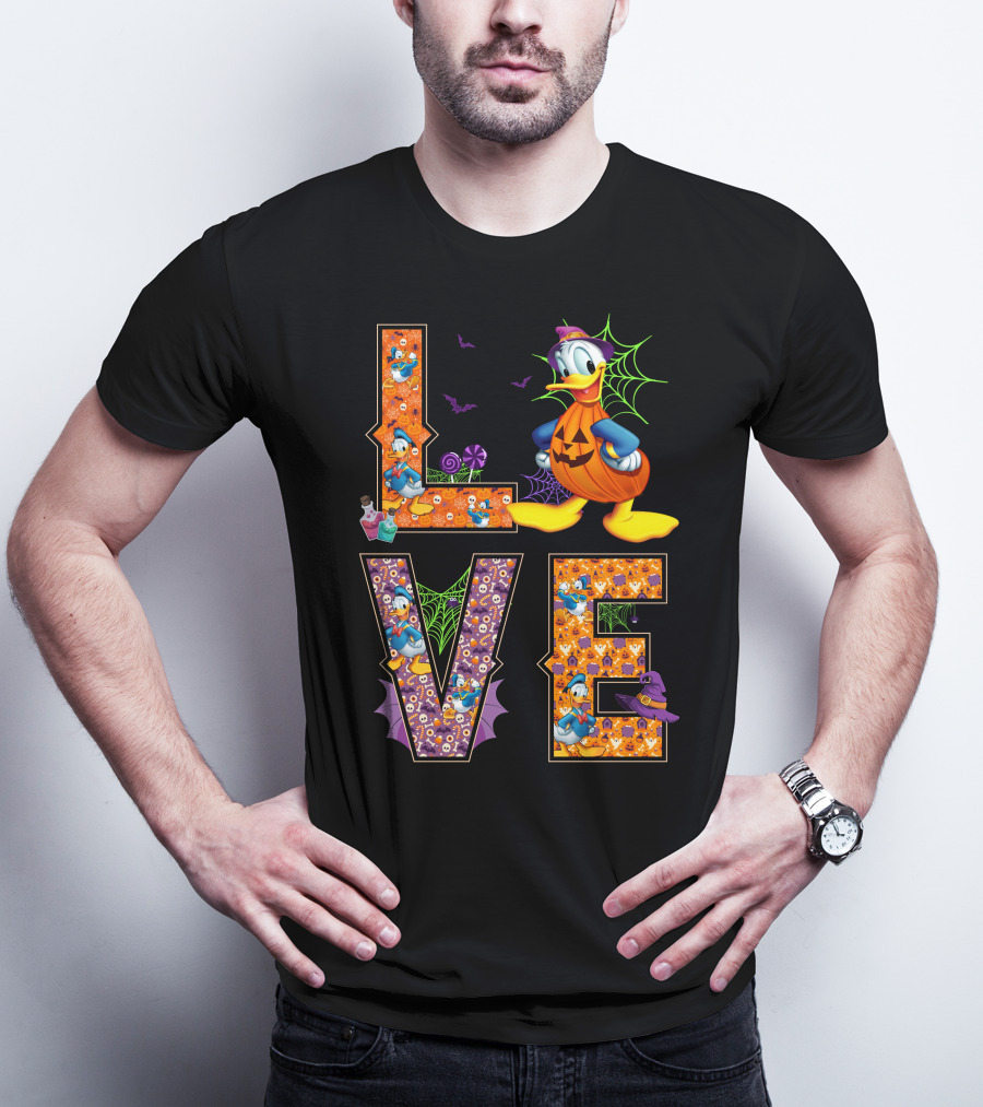 Love Halloween Donald Duck Pumpkin Costume T-Shirt