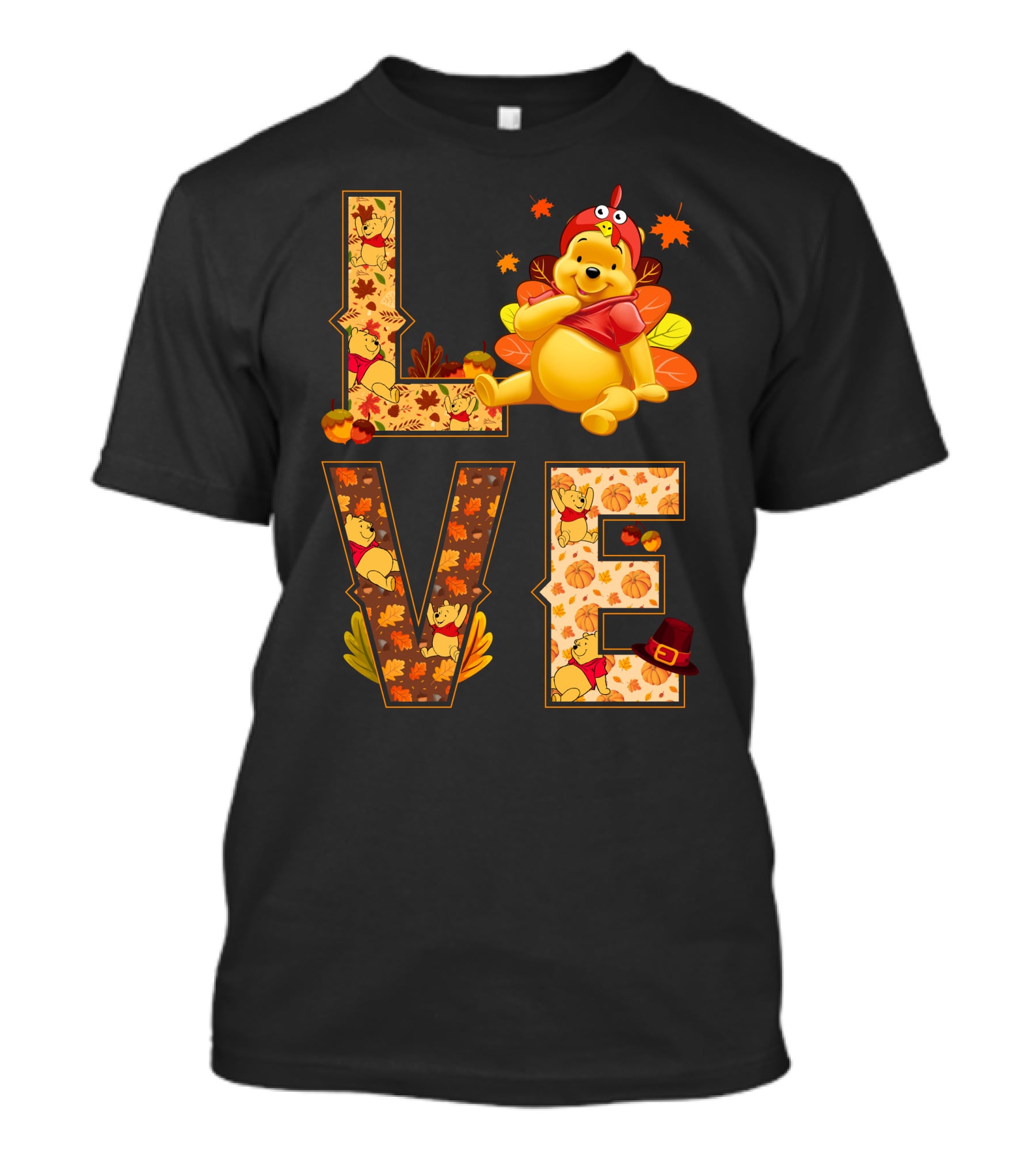 Love Pooh Fall Thanksgiving Theme T-Shirt