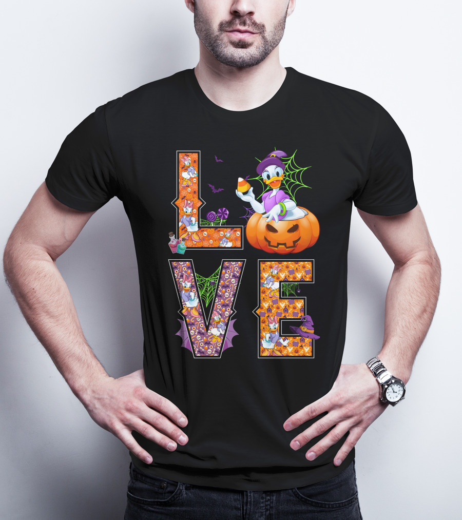 Love Daisy Duck Halloween Pumpkin Candy Corn Disney T-Shirt