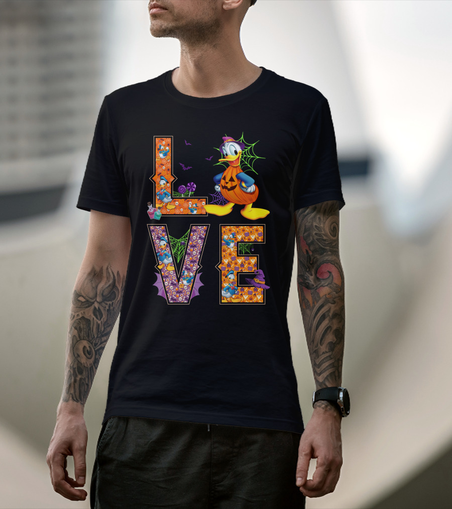 Donald Love Halloween Pumpkin Theme T-Shirt
