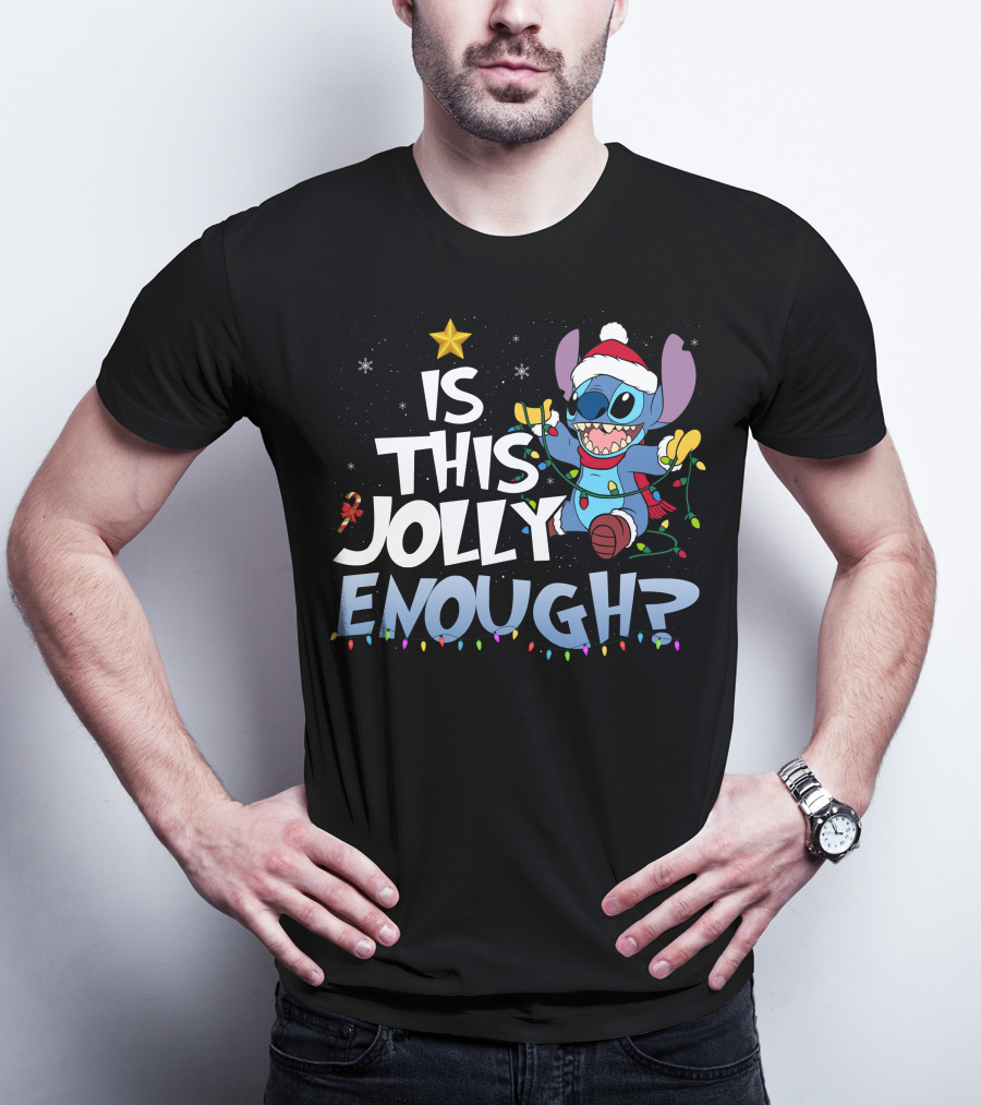 Is This Jolly Enough Stitch Christmas T-Shirt