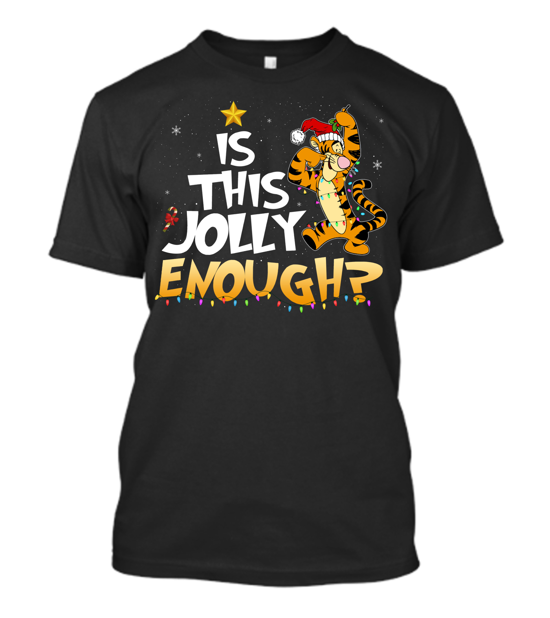 Is This Jolly Enough Tigger Christmas Santa Hat T-Shirt