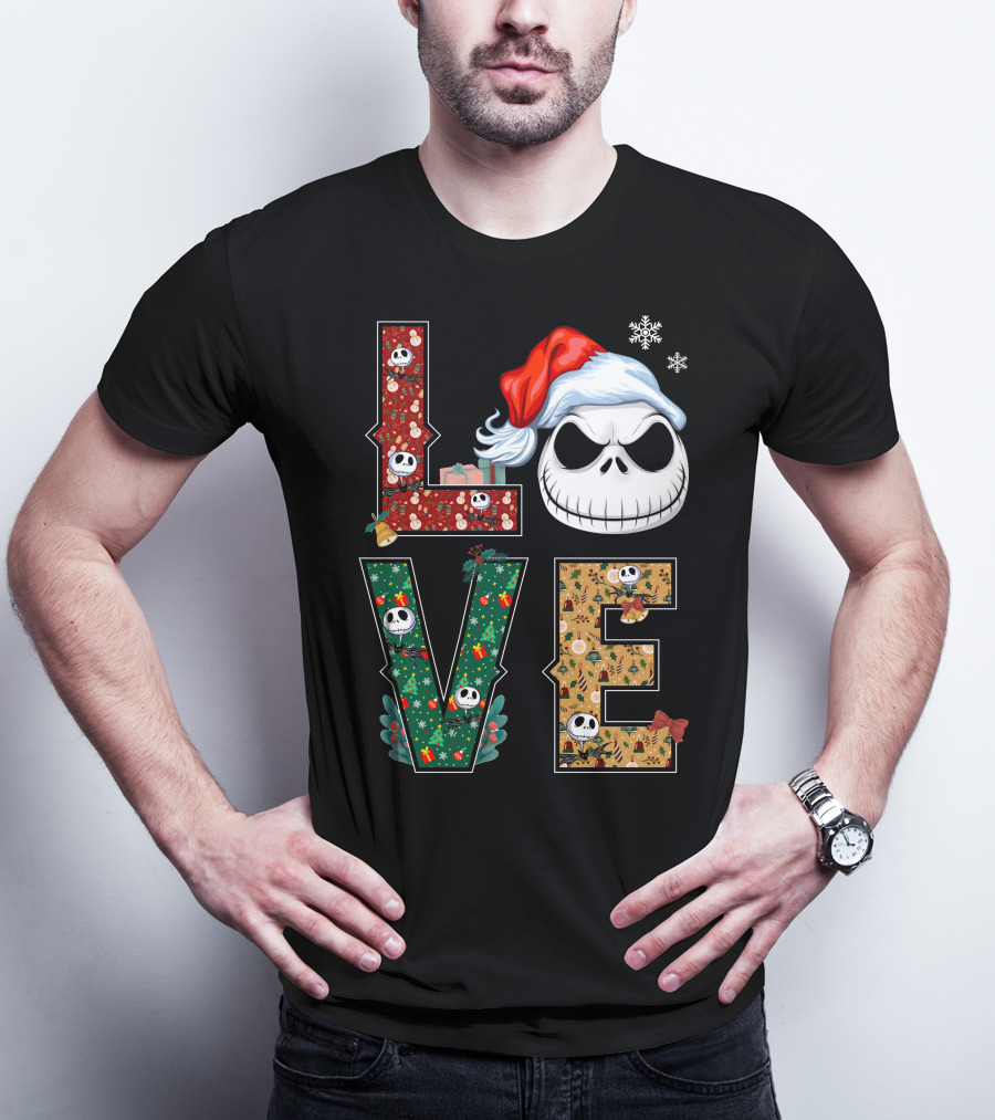 Love Jack Skellington Christmas Theme T-Shirt