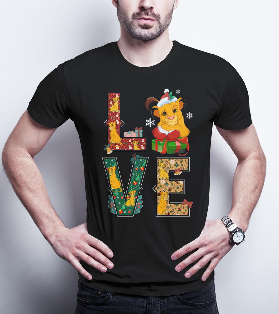 Love Christmas Simba Holiday Gifts And Decorations T-Shirt