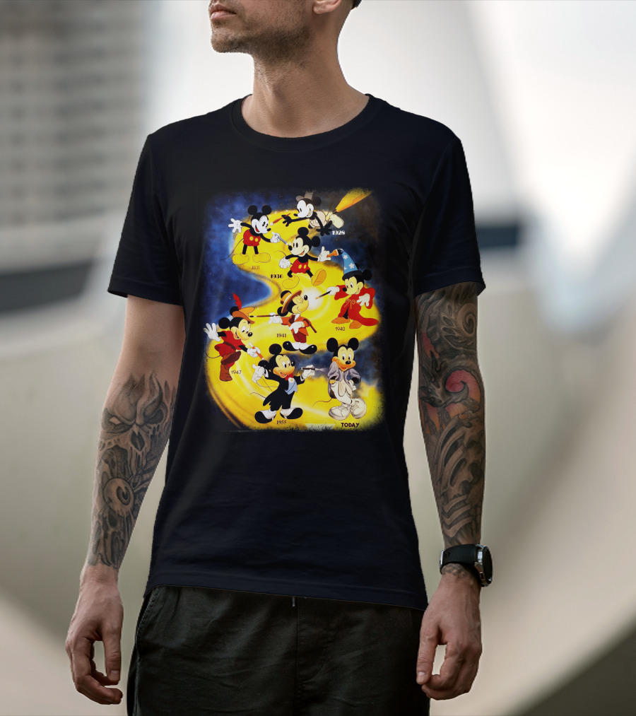 Mickey Through The Years 1928 1931 1936 1940 1941 1947 1955 Today T-Shirt