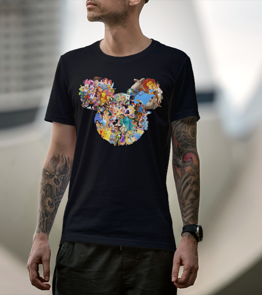 Disney Mickey Mouse Icon With Classic And Modern Characters T-Shirt