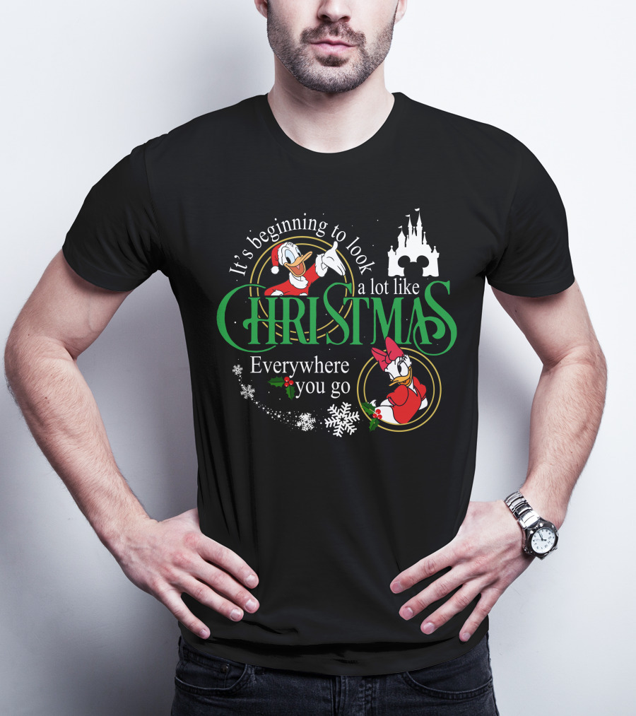 It's Beginning To Look A Lot Like Christmas Everywhere You Go Donald Daisy T-Shirt