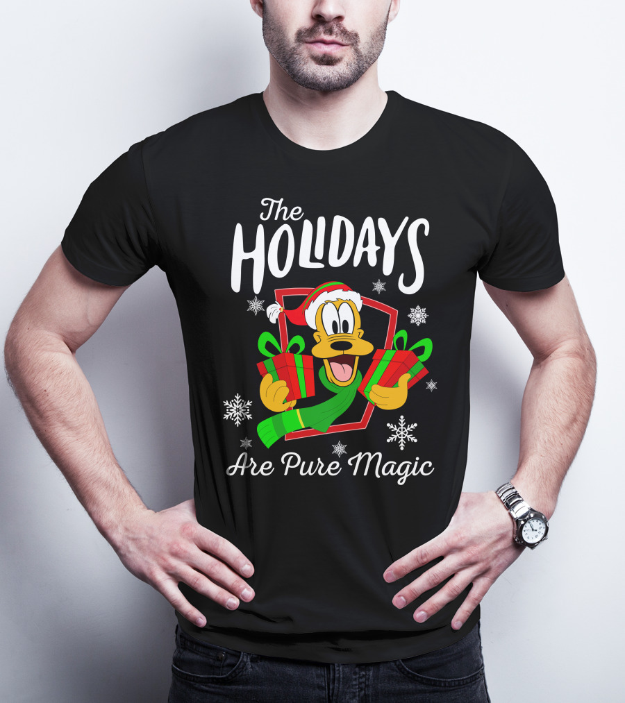 Pluto The Holidays Are Pure Magic Christmas Disney T-Shirt