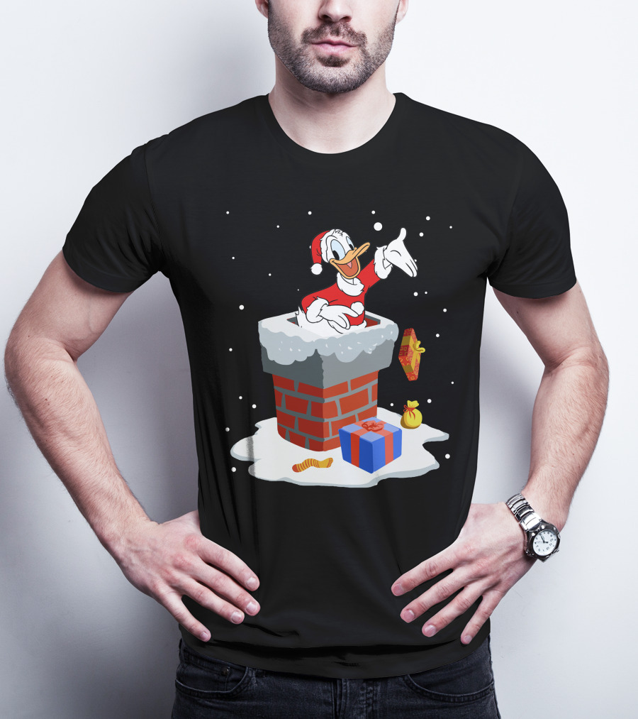 Santa Donald Chimney Christmas Presents T-Shirt
