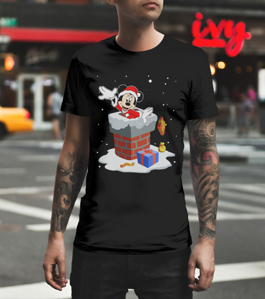 Minnie Santa Christmas Chimney Presents T-Shirt