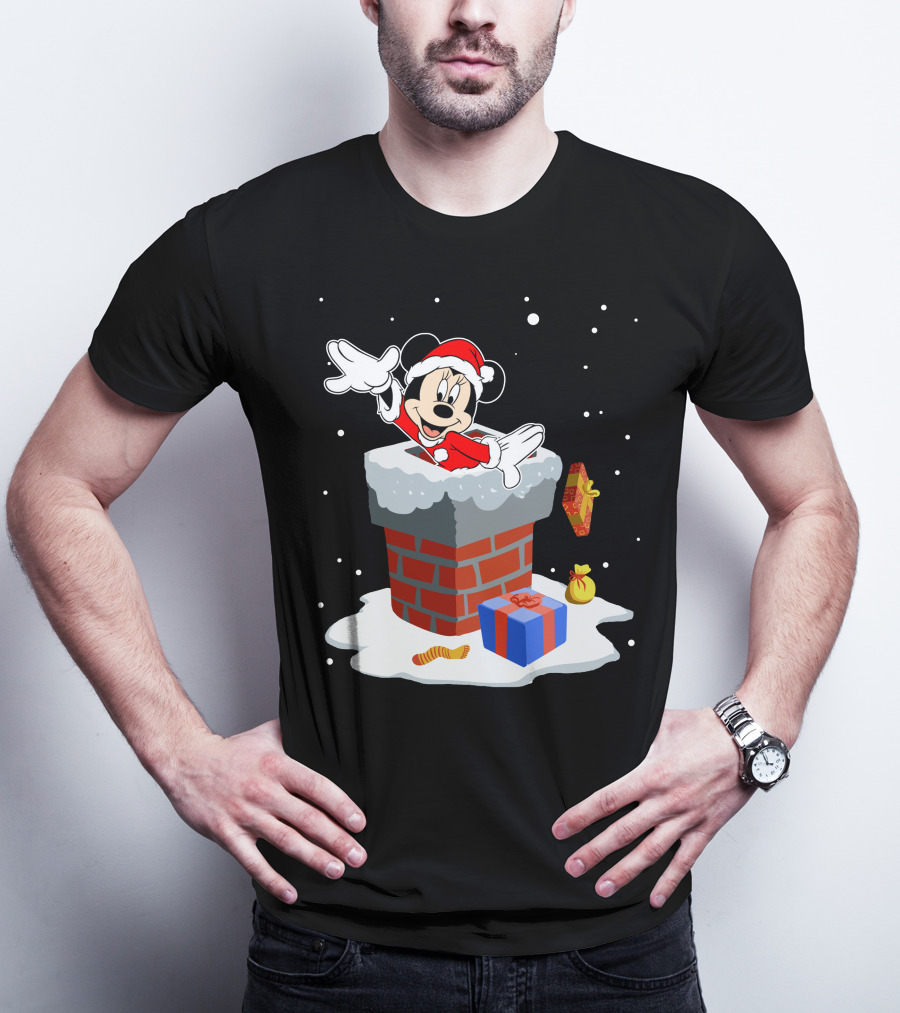 Minnie Santa Christmas Chimney Presents T-Shirt