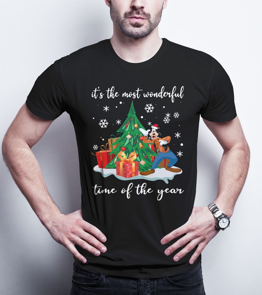 It's The Most Wonderful Time Of The Year Goofy Christmas Tree Snowflakes T-Shirt