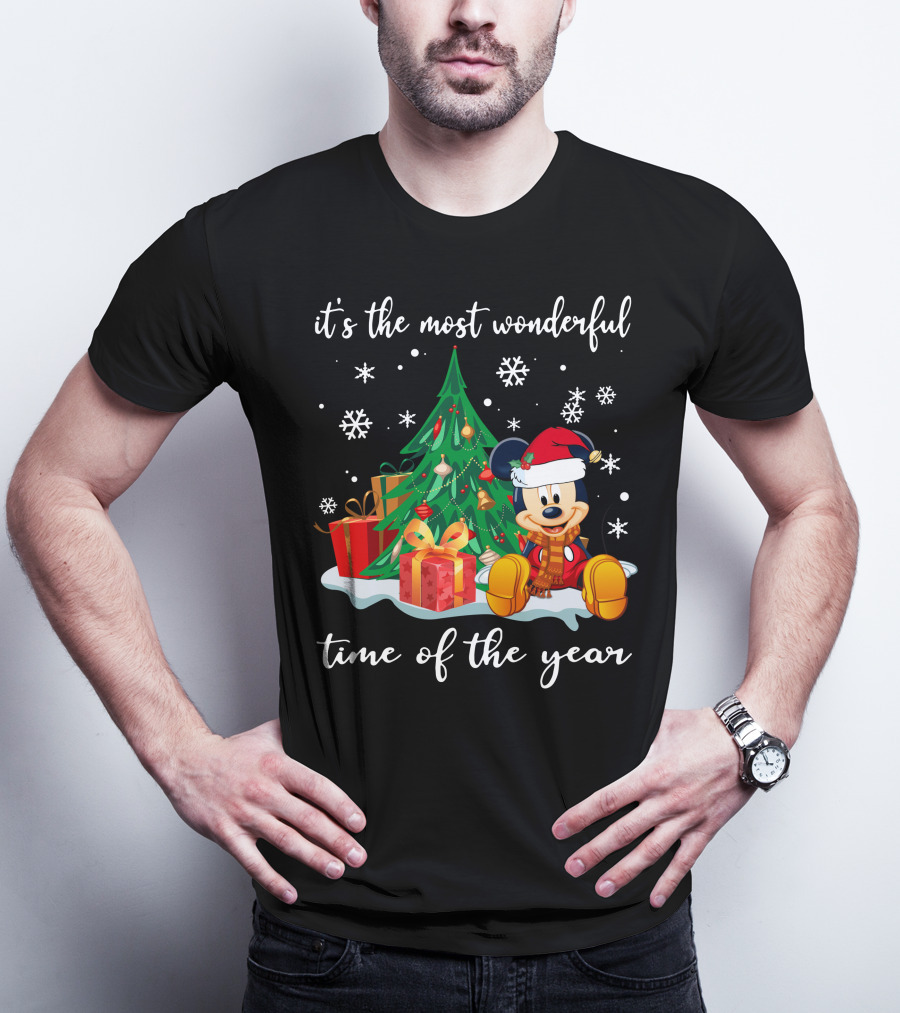 It's The Most Wonderful Time Of The Year Mickey Christmas Tree Gifts Snowflakes T-Shirt