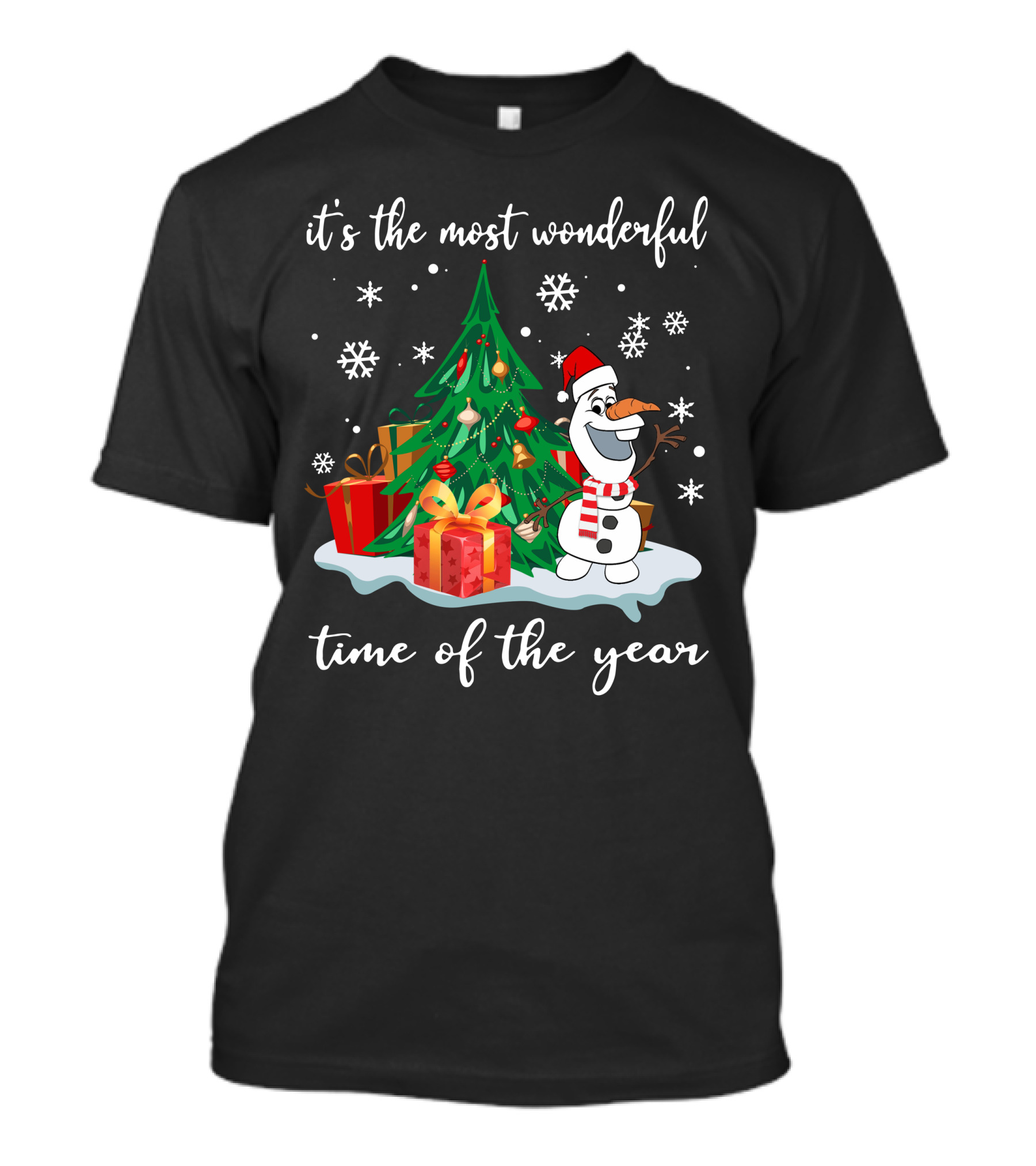 Olaf It's The Most Wonderful Time Of The Year Christmas Tree Snowman T-Shirt