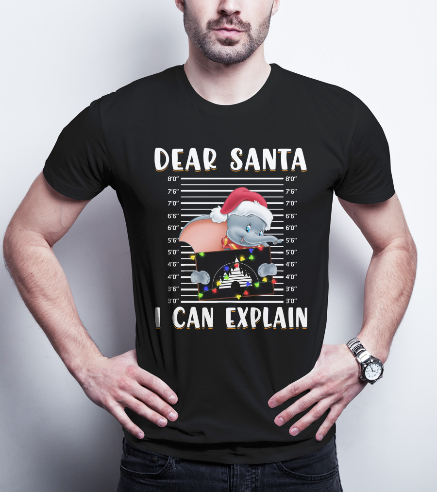 Dear Santa I Can Explain Dumbo Mugshot Christmas T-Shirt