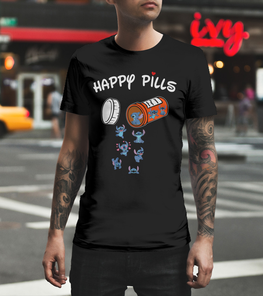 Happy Pills Stitch Capsule Fun Characters T-Shirt