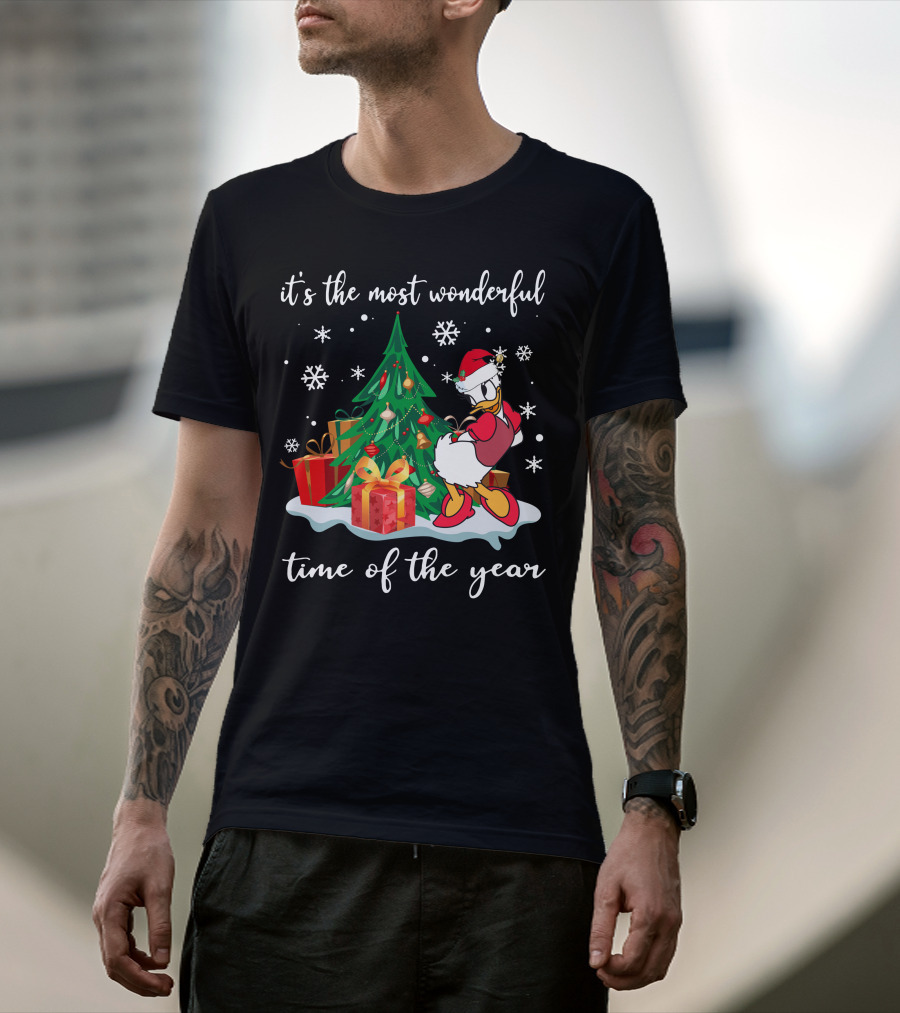 It's The Most Wonderful Time Of The Year Daisy Christmas Tree And Gifts T-Shirt