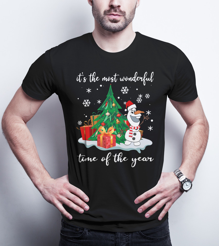 It's The Most Wonderful Time Of The Year Olaf Christmas Tree Snowman T-Shirt