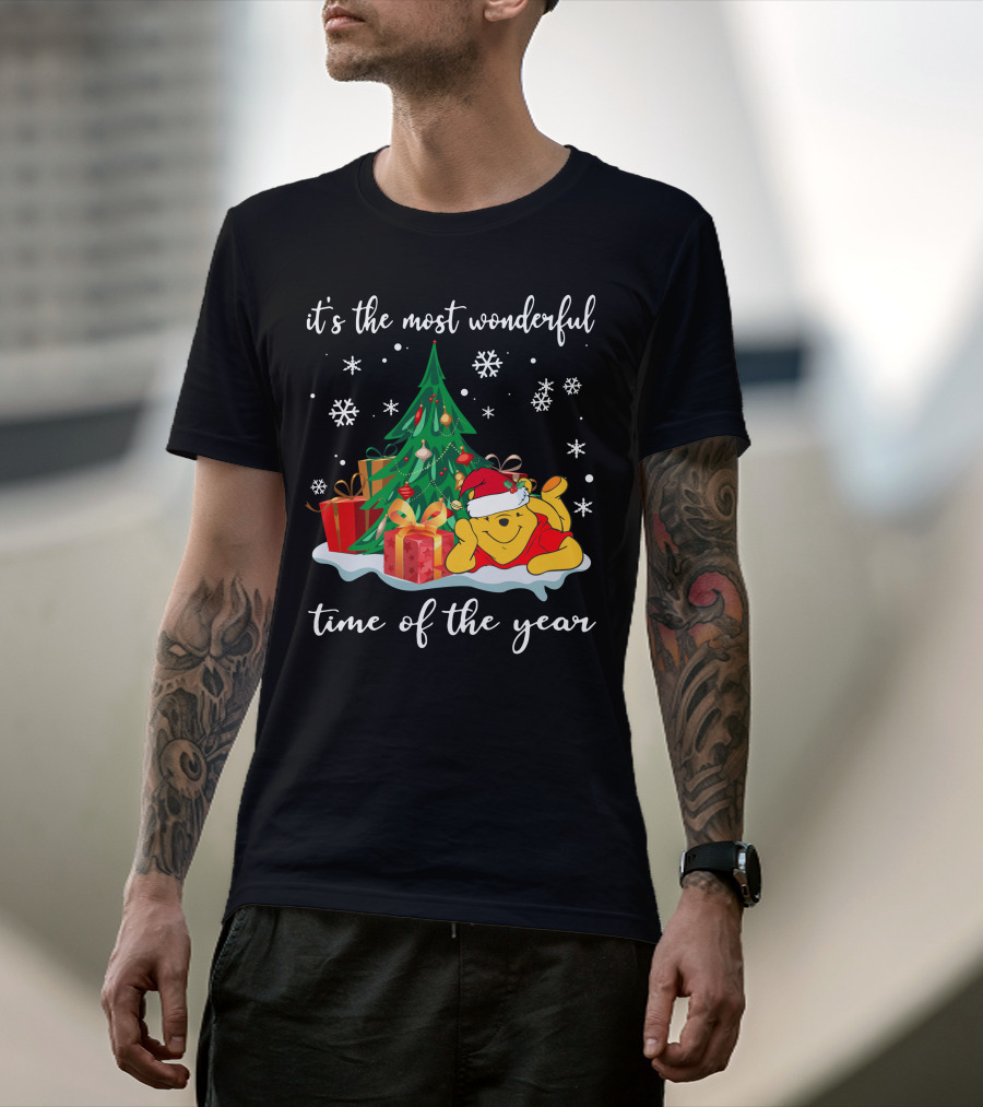 It's The Most Wonderful Time Of The Year Pooh Christmas Tree And Gifts T-Shirt
