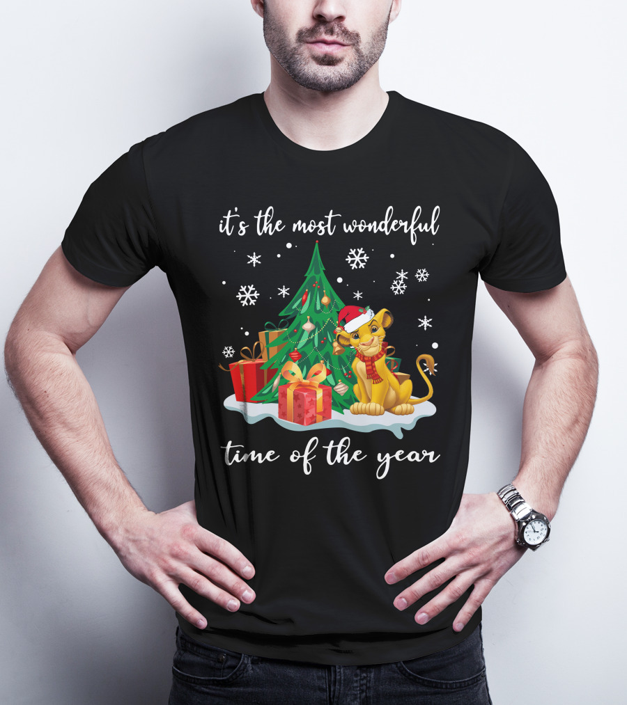 It's The Most Wonderful Time Of The Year Simba Christmas Tree And Gifts T-Shirt