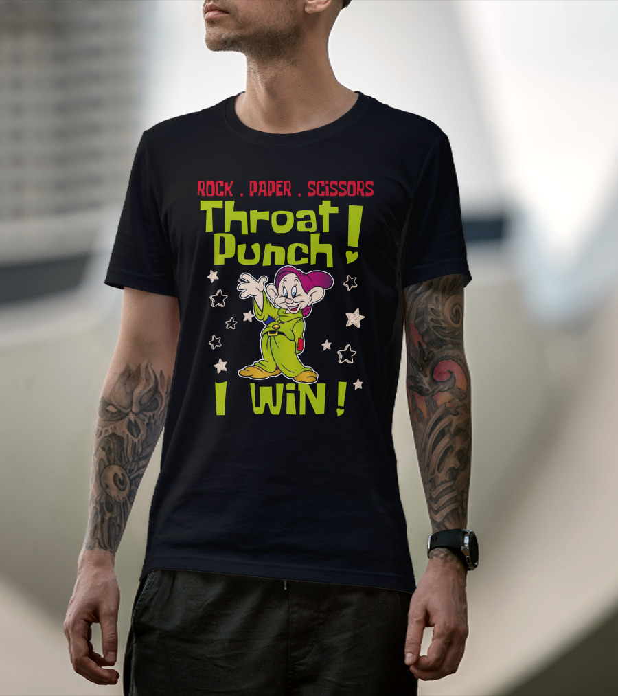 Rock Paper Scissors Throat Punch Dopey I Win T-Shirt