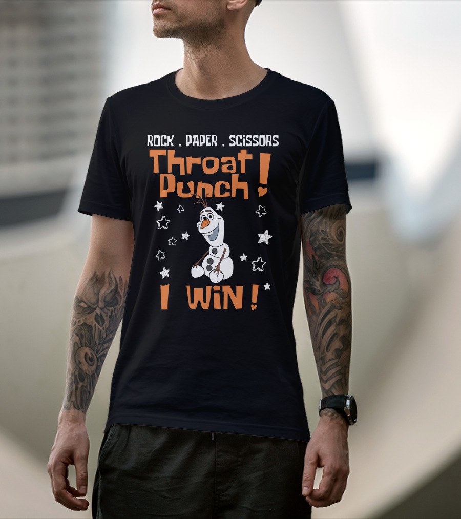 Rock Paper Scissors Throat Punch Olaf I Win T-Shirt